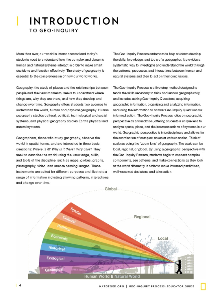 S2 Geo-Inquiry Process Educator Guide P 4 | PDF | Geography | System