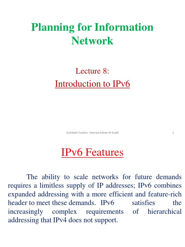 An In-Depth Look at IPv6 Features, Addressing, and Packet Headers | PDF | I Pv6 | Computer Network