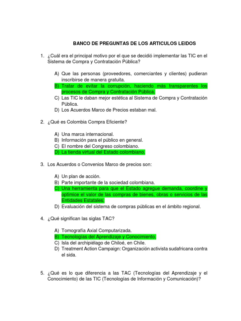 Cuestionario sobre TIC y Tecnología | PDF | Tecnología de información y ...