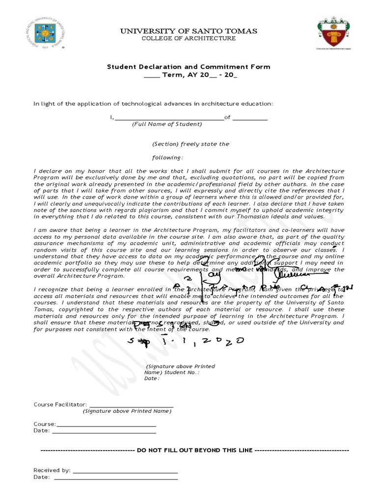 FINAL Student Originality Form 081920 | PDF | Academic Integrity | Learning
