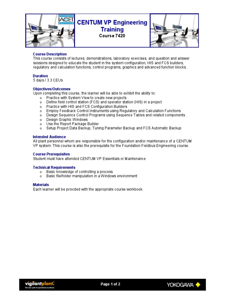CENTUM VP Engineering Training: Course 7420 | PDF | Programmable Logic ...
