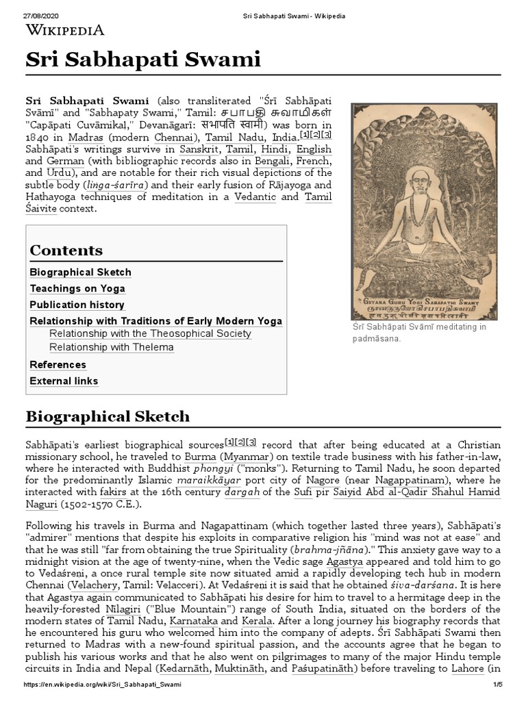 Sri Sabhapati Swami - Wikipedia | PDF | Hindu Behaviour And Experience ...