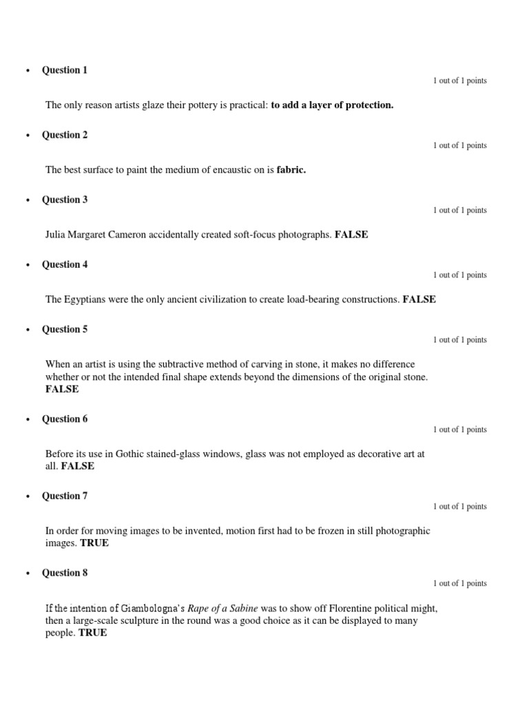 Exam 2 Answer Key | PDF | Printmaking | Drawing