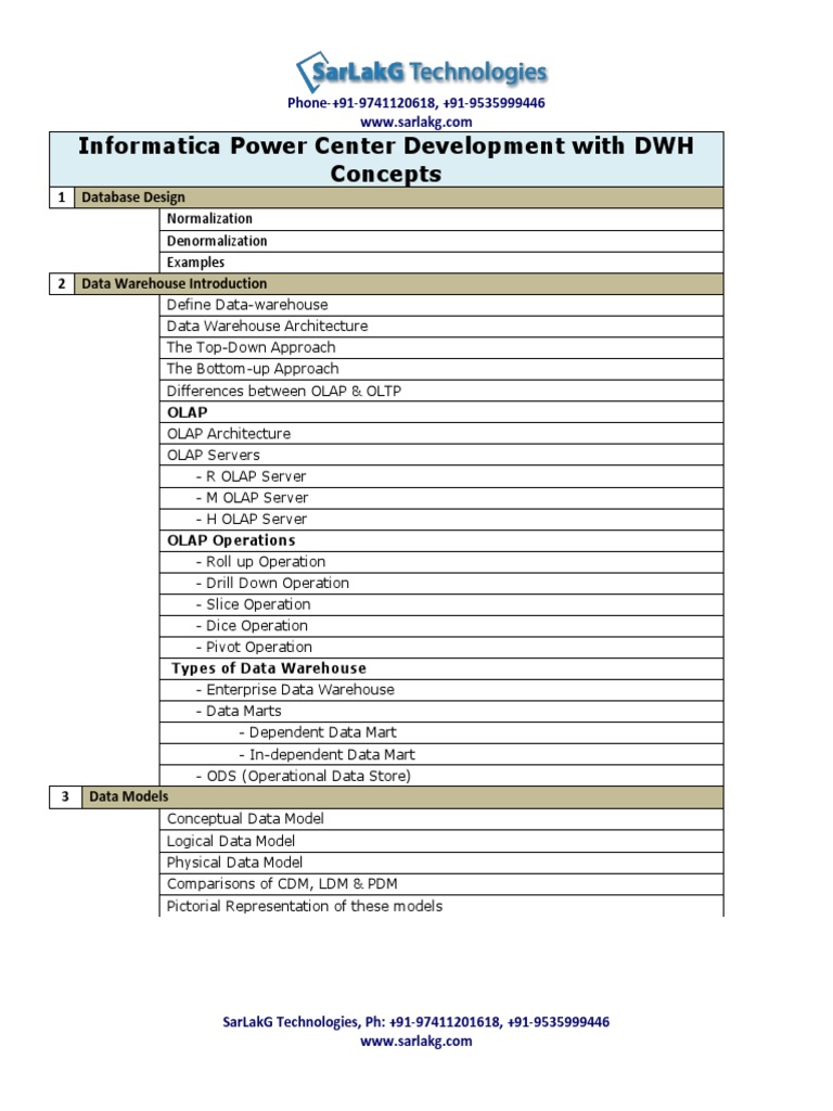 Informatica Power Center Development With DWH Concepts | PDF | Data Warehouse | Software Engineering