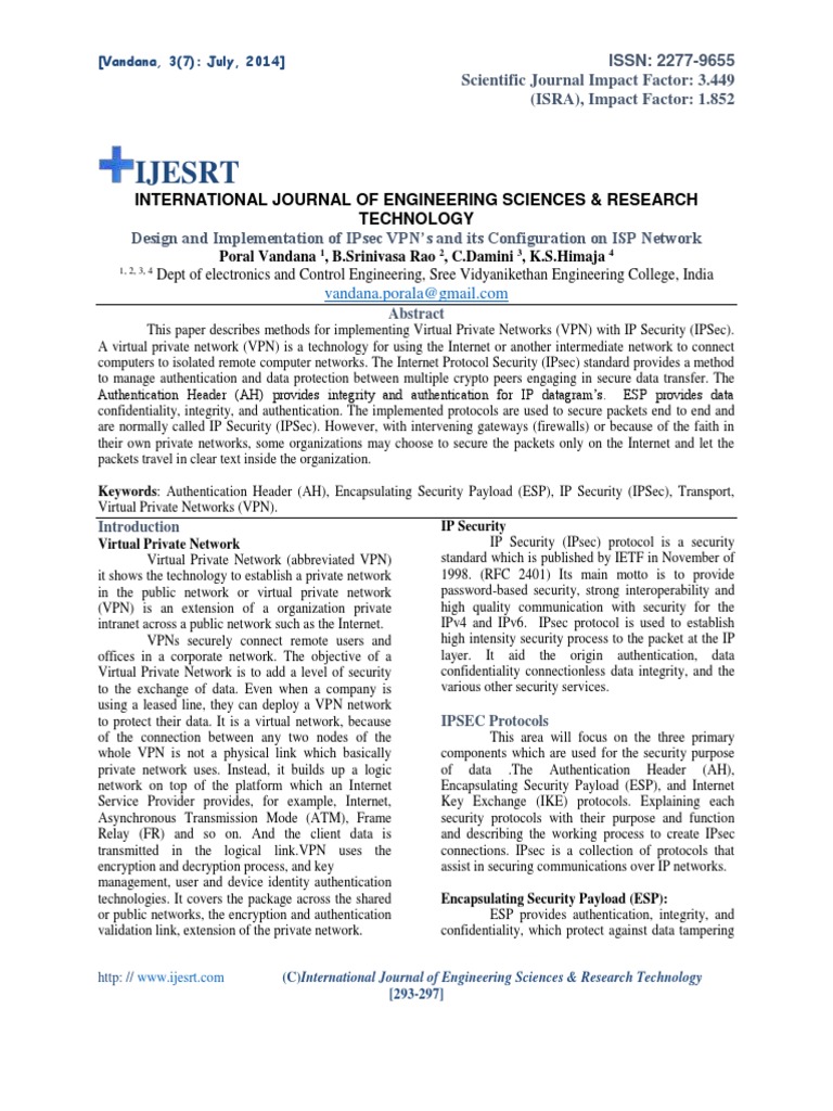 Design and Implementation of IPsec VPNs | PDF | Virtual Private Network | Computer Network