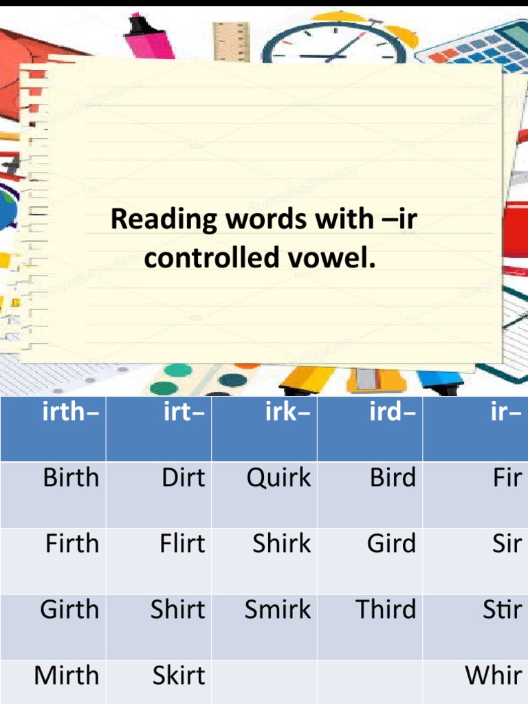 Reading Words With - Ir Controlled Vowel - PPTX Eng Feb 10, 2020