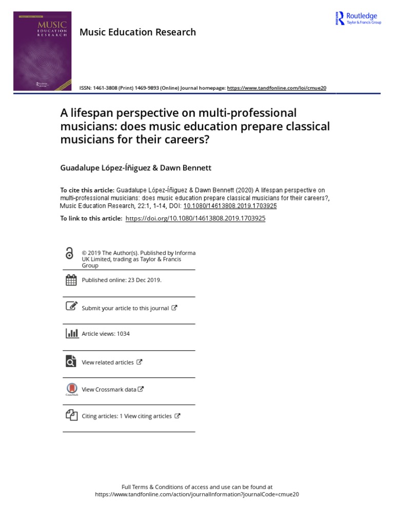A Lifespan Perspective On Multi Professional Musicians Does Music ...