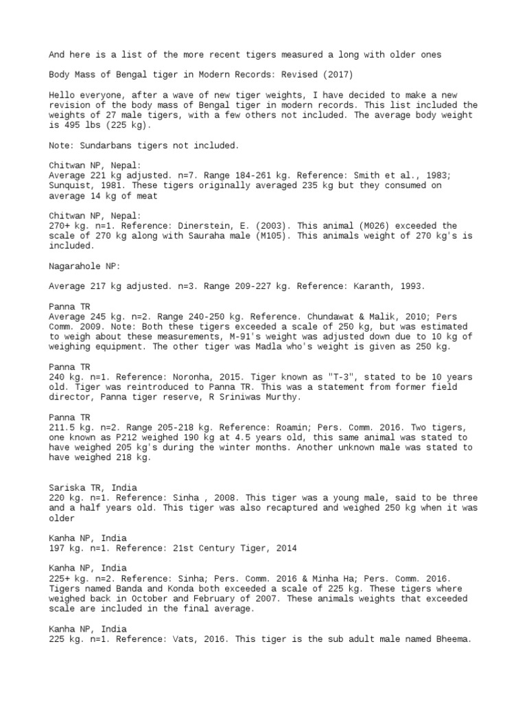 Big Tigers Pdf Tiger Fauna Of Asia
