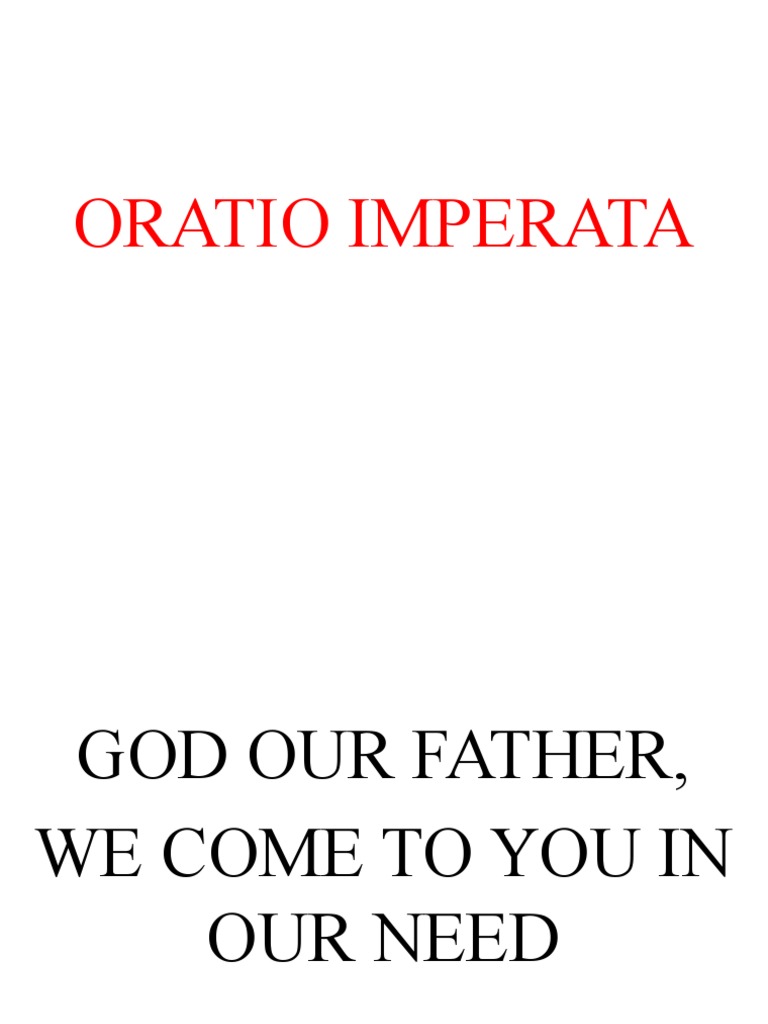 Oratio Imperata | PDF