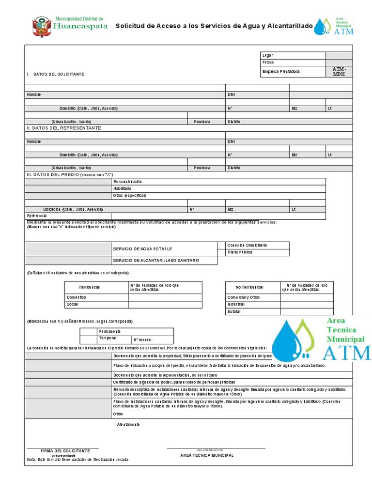 Formato de Solicitud | PDF | Agua | Business