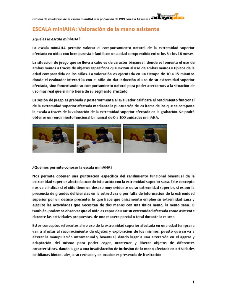 Escala Mini Aha. | PDF | Invalidez | Cognición
