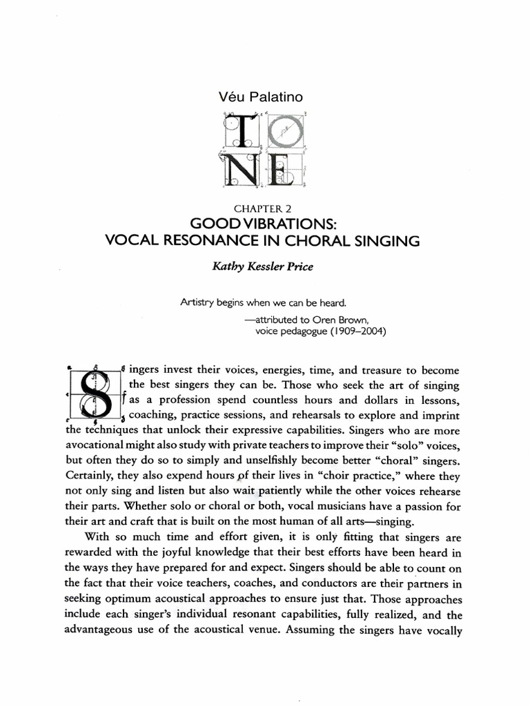 Good Vibrations: Vocal Resonance in Choral Singing: Véu Palatino | PDF ...