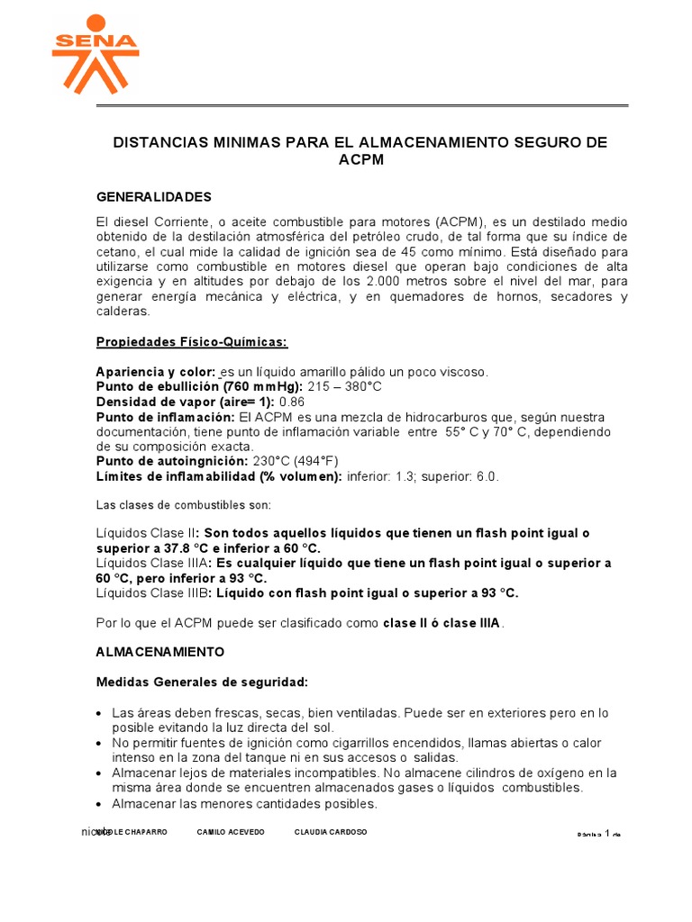 Almacenamiento Seguro de ACPM | PDF | Tanques | Líquidos