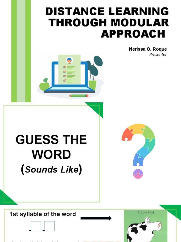 Distance Learning Through Modular Approach: Nerissa O. Roque | PDF ...