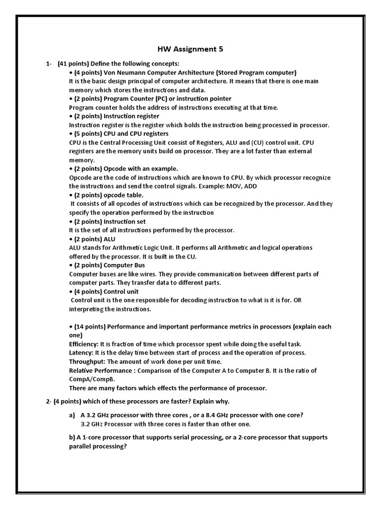 HW Assignment 5 | PDF | Central Processing Unit | Computer Program HW Assignment 5 | PDF | Central Processing Unit | Computer Program