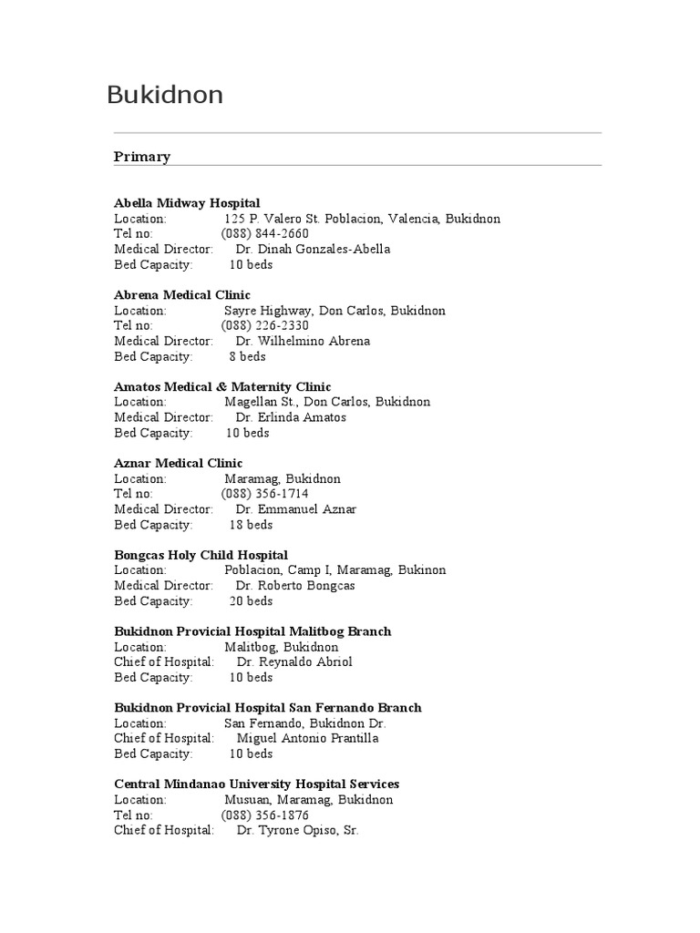 List of Hospital | PDF | Medical And Health Organizations | Health Care