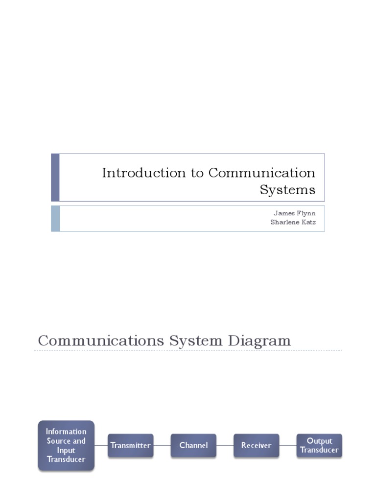 Introduction To Communication Systems: James Flynn Sharlene Katz | PDF ...