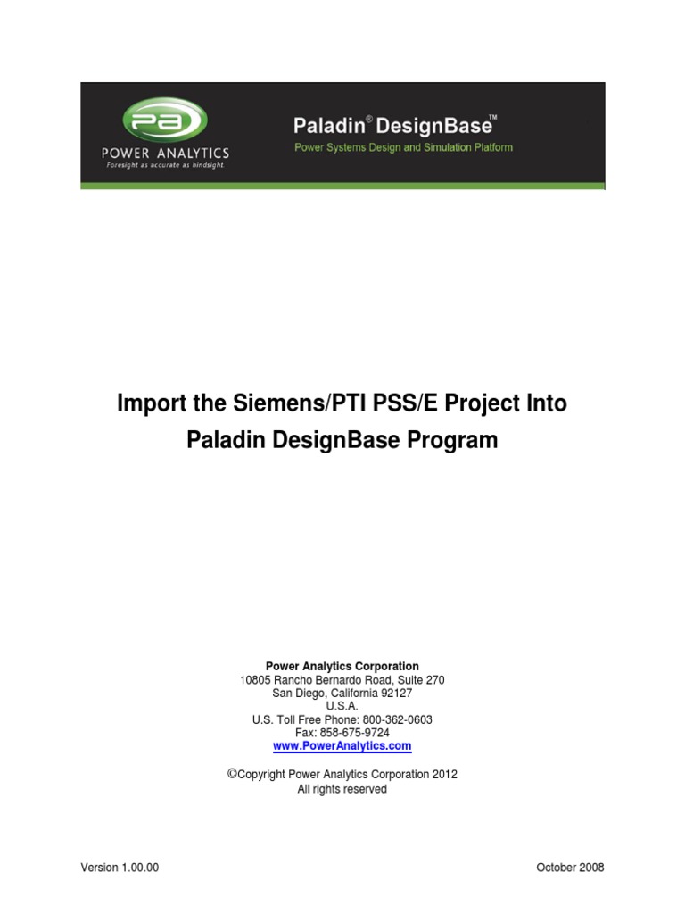 Import The Siemens/Pti Pss/E Project Into Paladin Designbase Program | PDF | Computer File ...