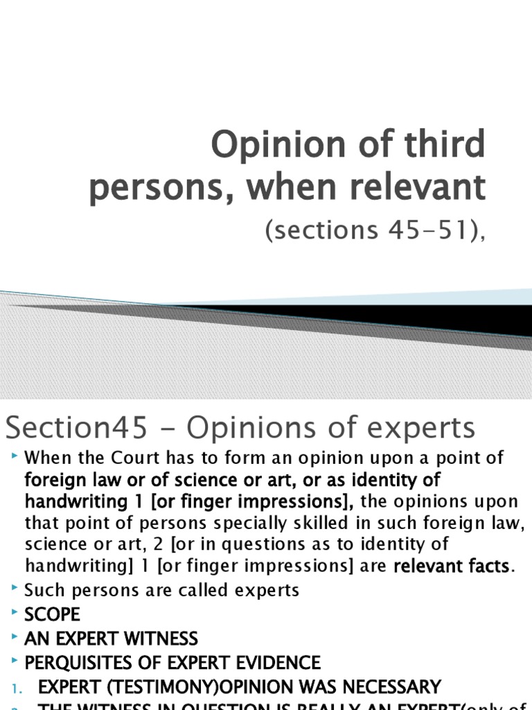 Opinions of Experts: An In-Depth Analysis of the Relevance and ...