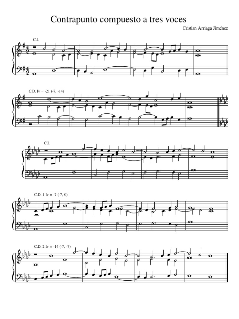 Contrapunto Compuesto A Tres Voces | PDF