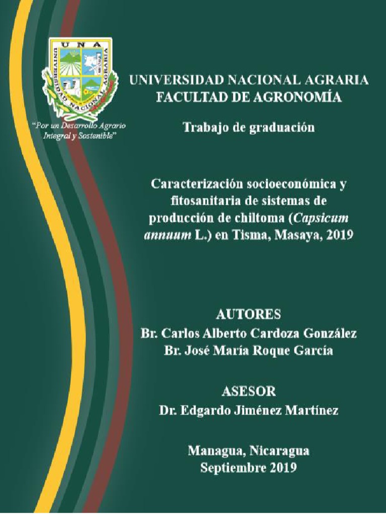 Trabajo de Graduación: Annuum L.) en Tisma, Masaya, 2019 | PDF ...