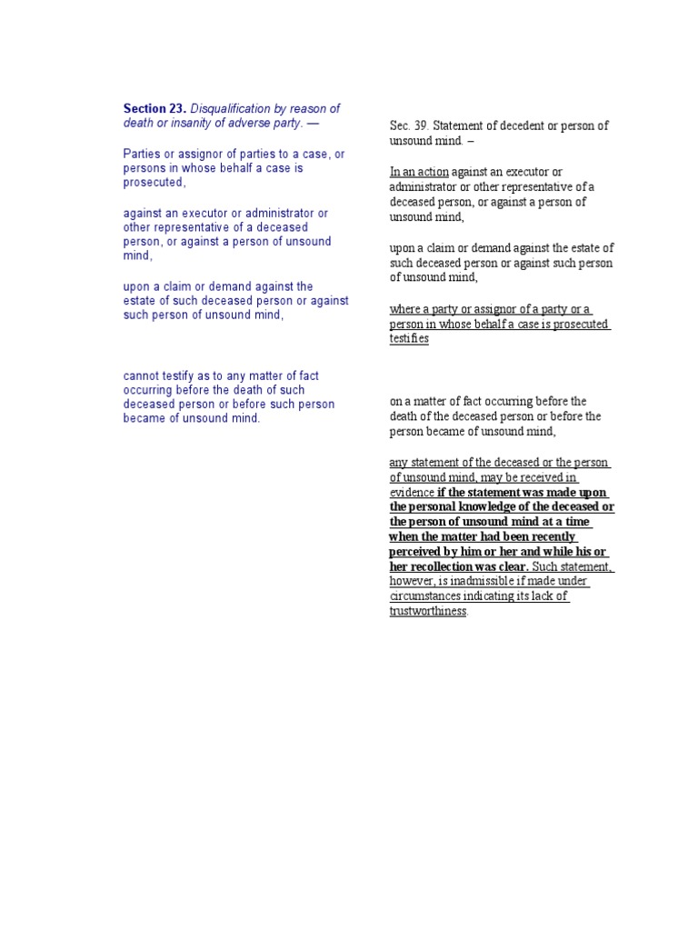 Changes To Dead Mans Statute | PDF