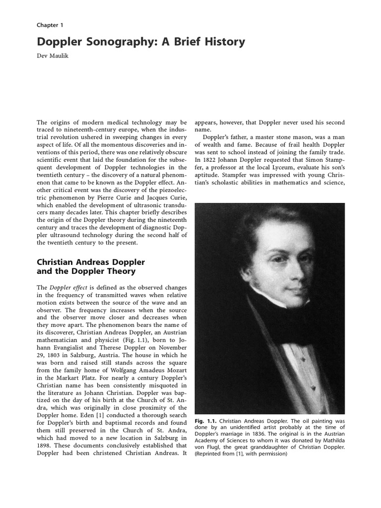 Doppler Sonography: A Brief History: Christian Andreas Doppler and The ...
