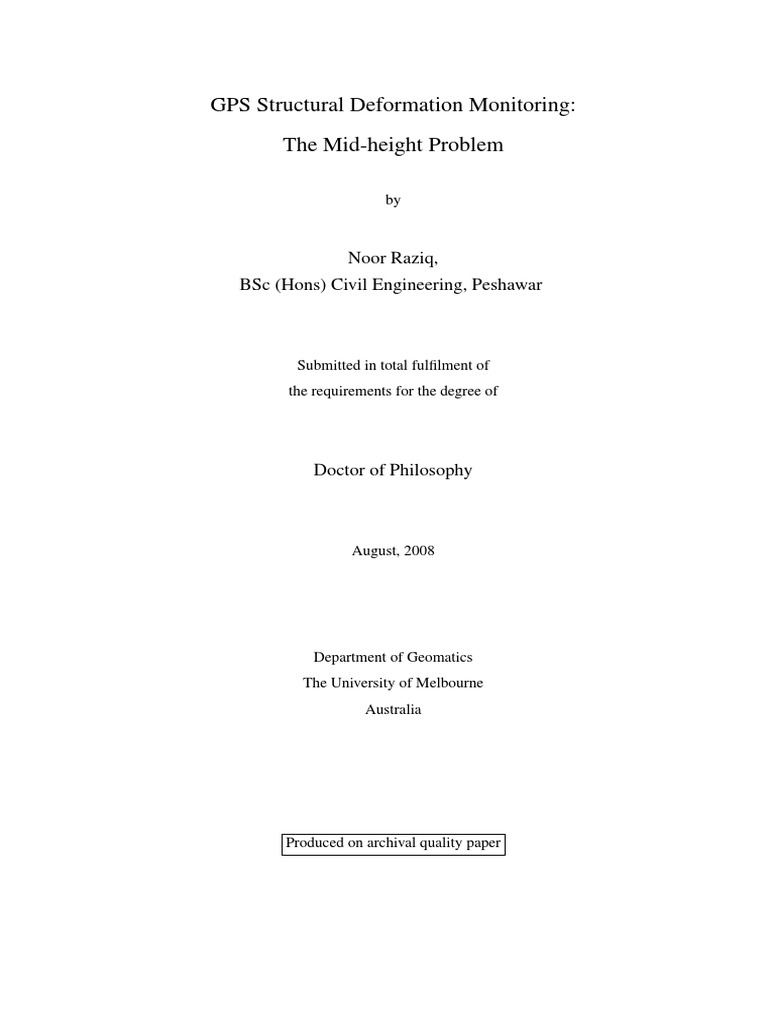 GPS Structural Deformation Monitoring | PDF | Global Positioning System ...