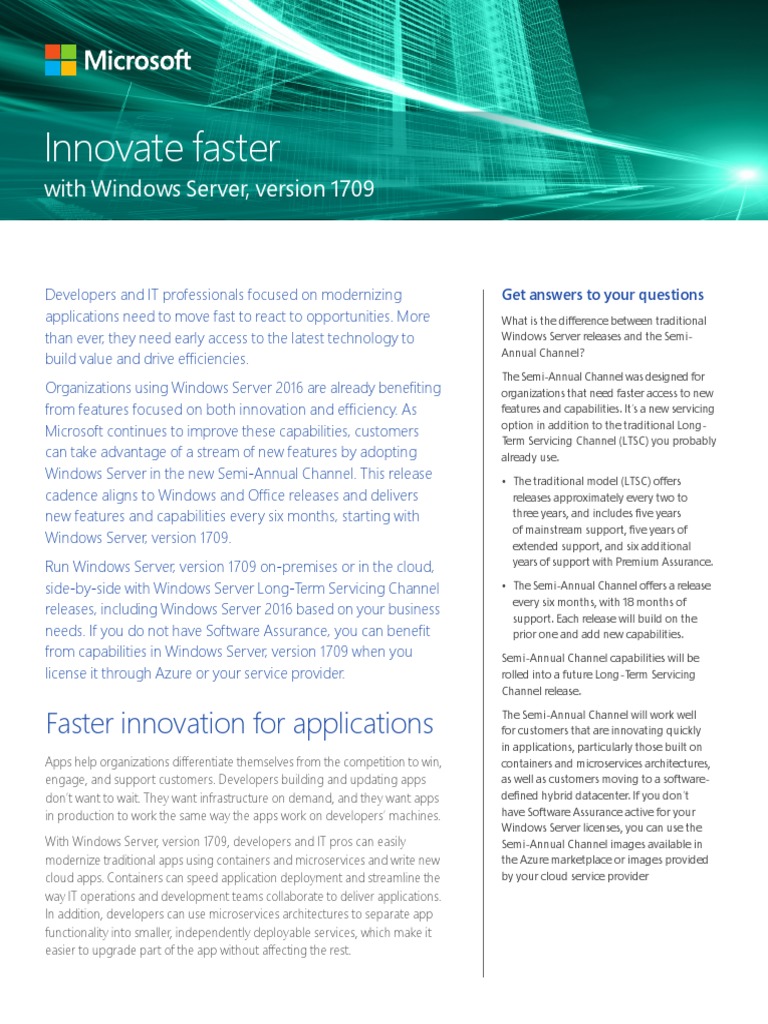 Innovate Faster With Windows Server EN US | PDF | Microsoft Windows ...
