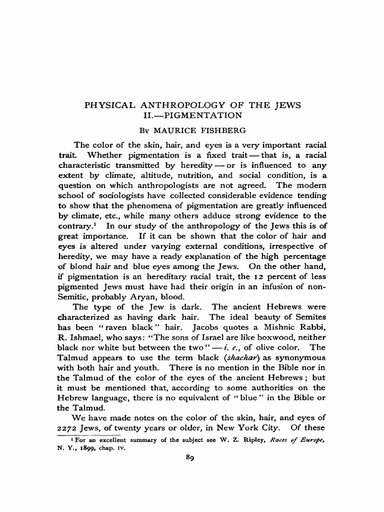 Study of Judah's Skin Color: One Person's Take | PDF | Blond | Jews