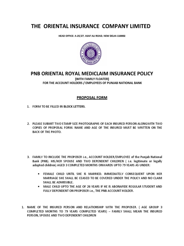 The Oriental Insurance Company Limited | PDF | Underwriting | Insurance