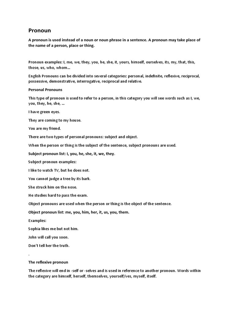 Pronoun | PDF | Pronoun | Human Communication