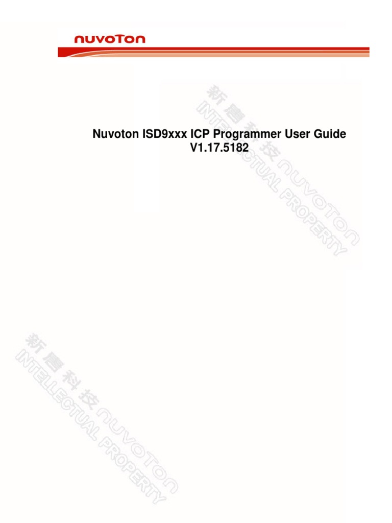 Nuvoton ISD9xxx ICP Programmer User Guide V1.17.5182 | PDF | Usb | Flash Memory