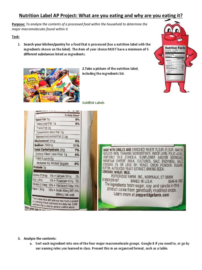 Nutrition Label Ap Project | PDF | Fat | Carbohydrates