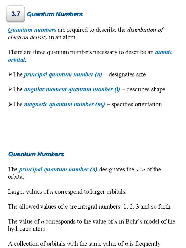 Understanding Quantum Numbers in Atoms | PDF | Atomic Orbital ...