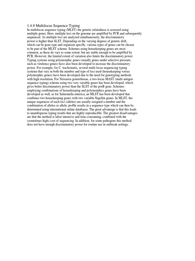 Multilocus Sequence Typing | PDF