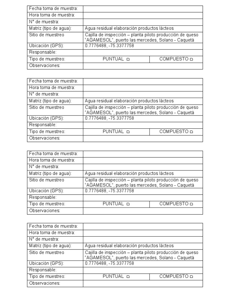 Rotulo Etiqueta Muestra de Agua Residual Microbiologia | PDF