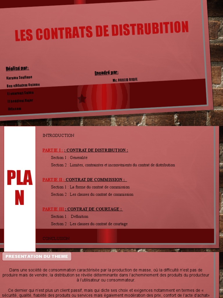 Les Contrats de Distribution | PDF | Courtier | Droit des affaires