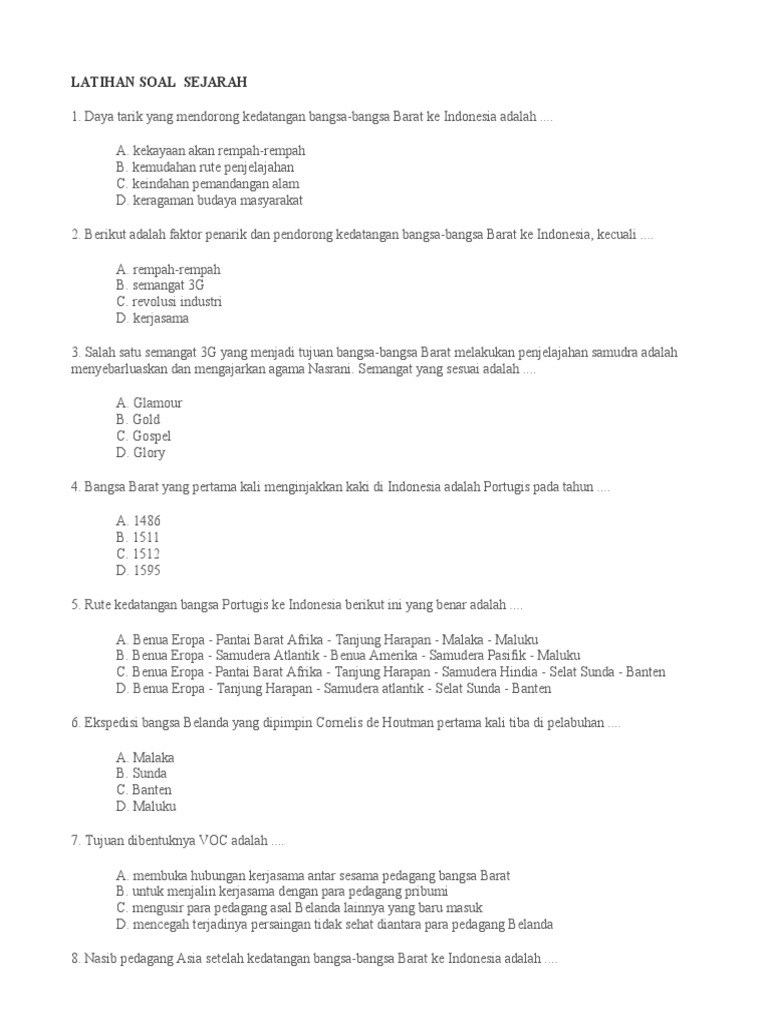 Latihan Soal UH | PDF | Perjalanan