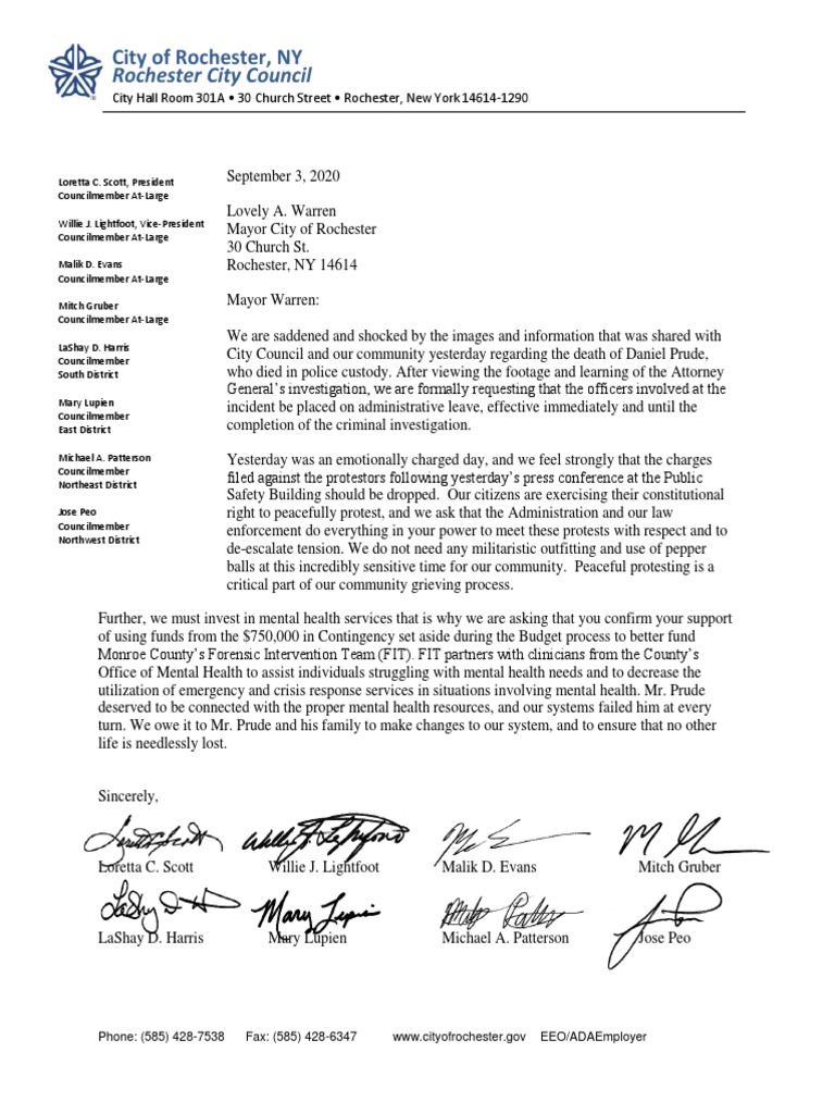 City Council Letter To Mayor Warren | PDF | Public Sphere | Law Enforcement
