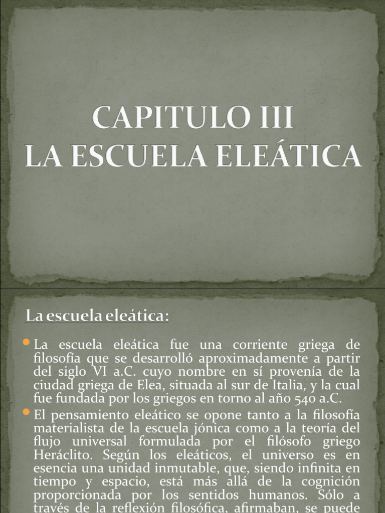 Eleatas | PDF | Teorías filosóficas | Metafísica