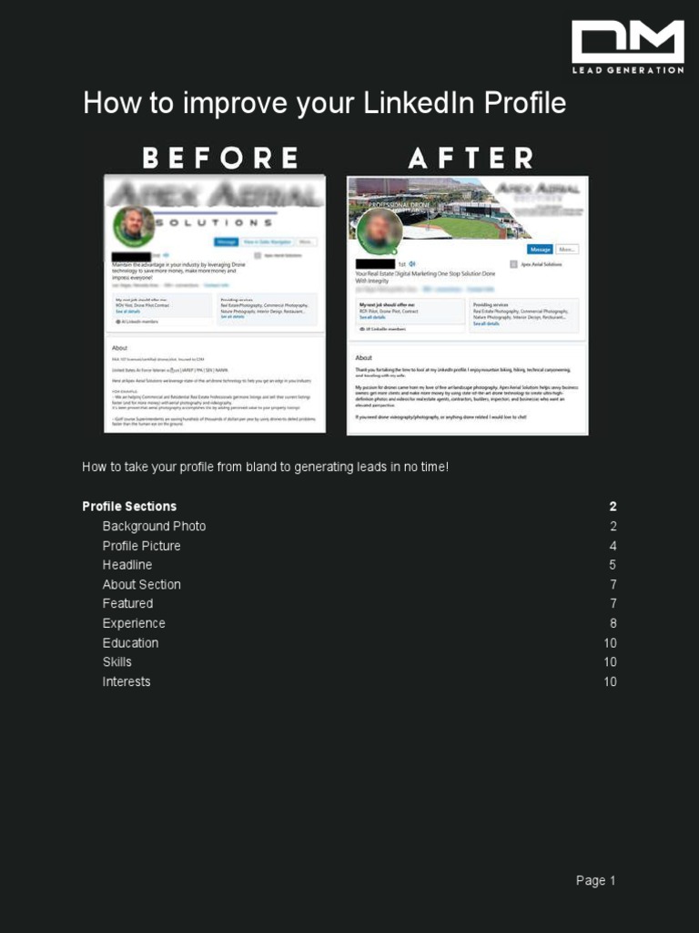 How To Improve Your Linkedin Profile | PDF | Linked In | Communication