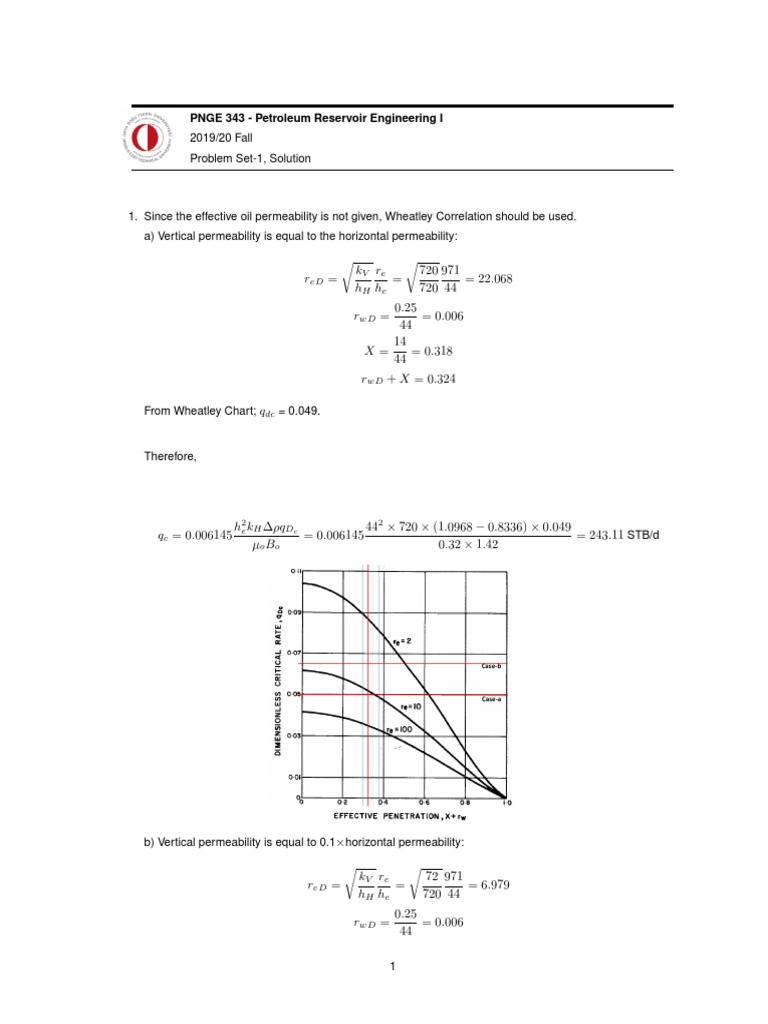 Problem Set 1 Solution PDF | PDF | Petroleum Reservoir | Permeability (Earth Sciences)