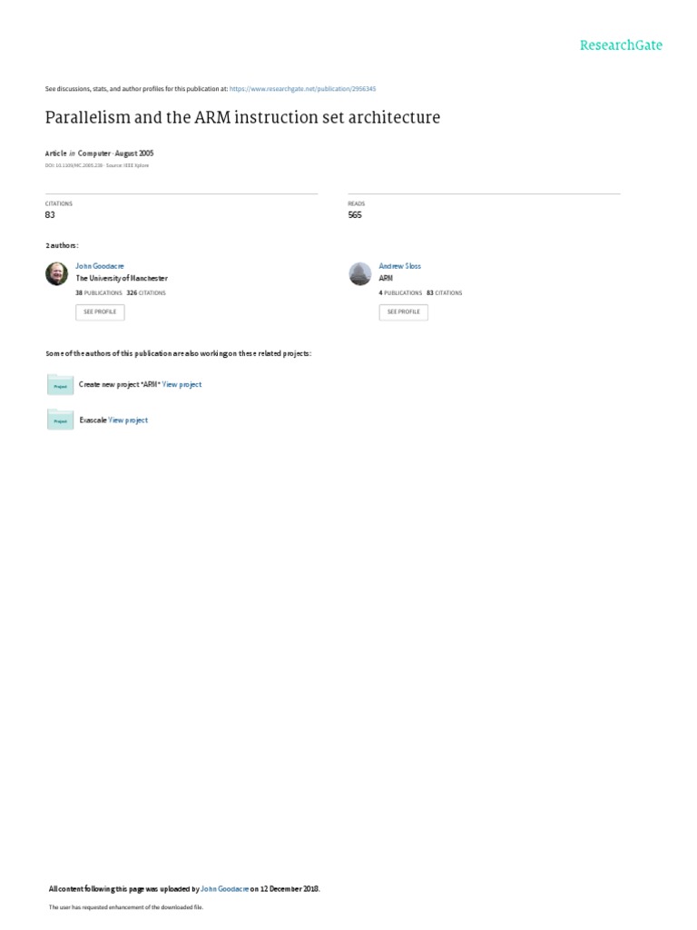 4 ARM Parallelism PDF | PDF | Arm Architecture | Central Processing Unit