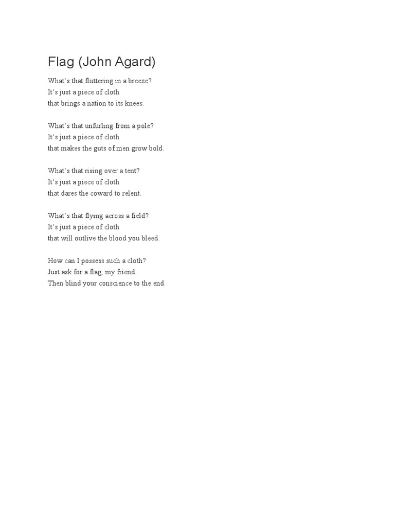 Analysis of "Flag" by John Agard | PDF | History | Young Adult