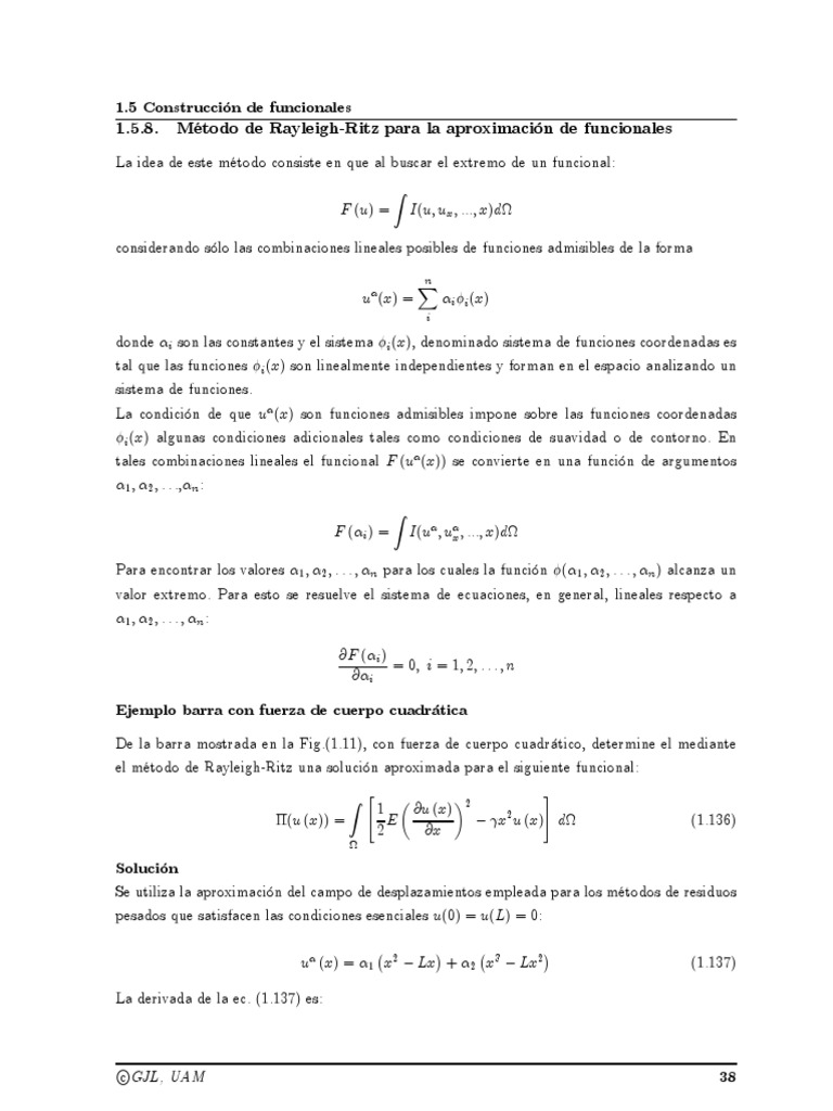 Método Rayleigh-Ritz en Funcionales | PDF | Ecuaciones | Objetos ...