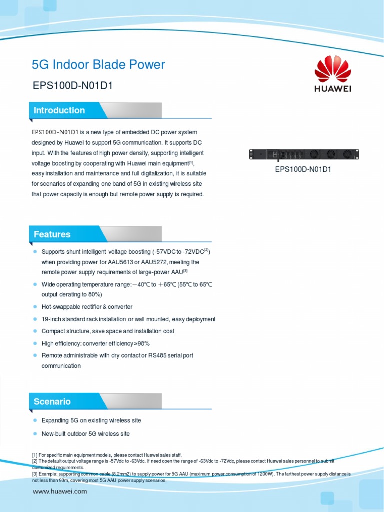 5G Indoor Blade Power EPS100D-N01D1 (01074612) Datasheet 04 - (2019071 ...