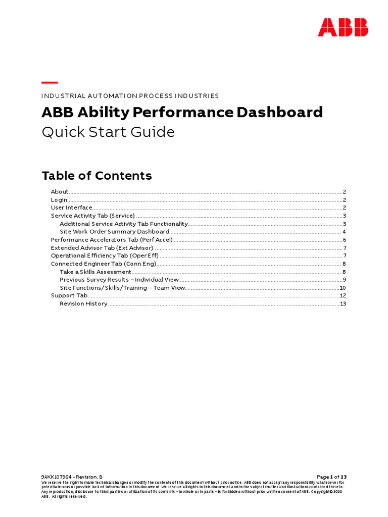 ABB Ability Performance Dashboard Quick Start Guide 9AKK107964 Rev B | PDF | Graphical User ...