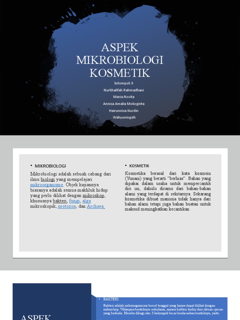 KLP 9 ASPEK MIKROBIOLOGI KOSMETIK | PDF