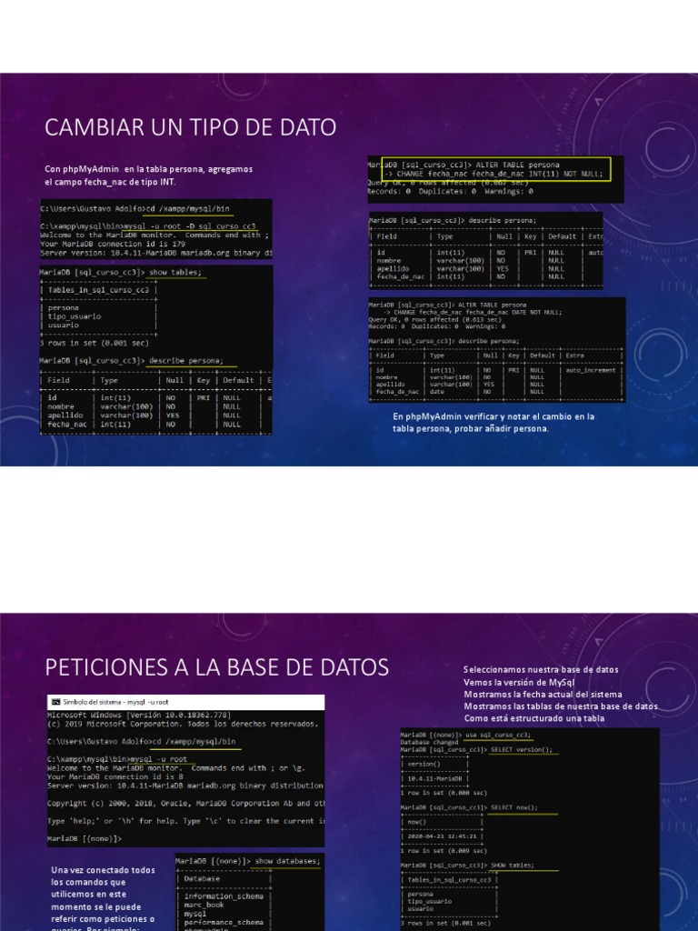 Cómo cambiar el tipo de dato de un campo en una tabla de MySQL usando ...